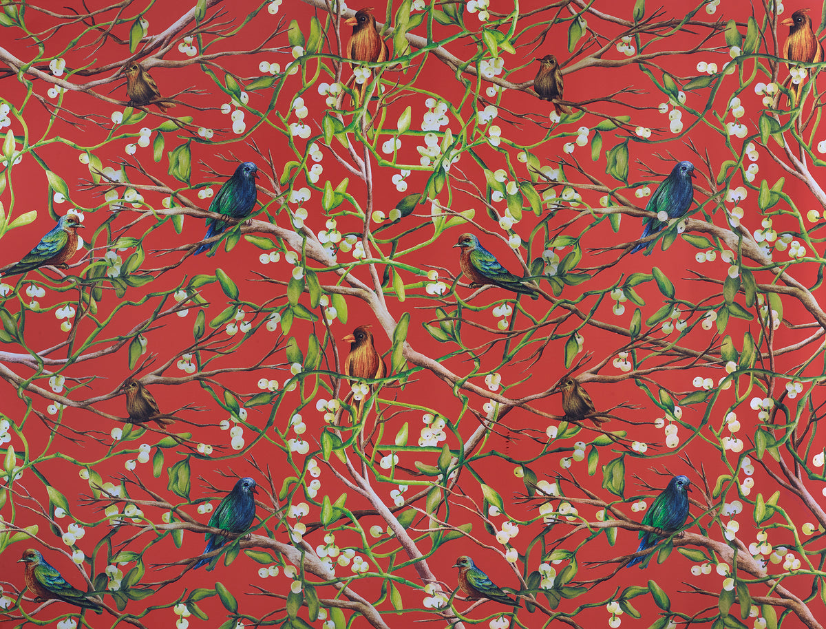 Bird Scene Wrapping Sheets – Orange – Mrs. John L. Strong
